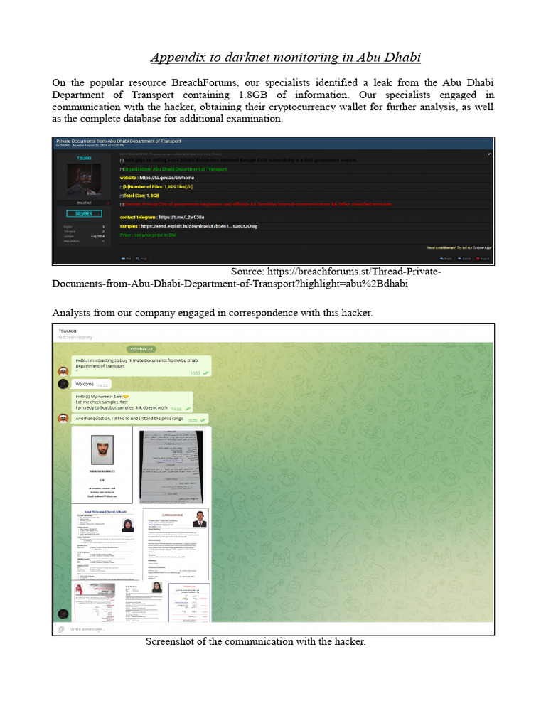 Appendix To Darknet Monitoring in Abu Dhabi | PDF