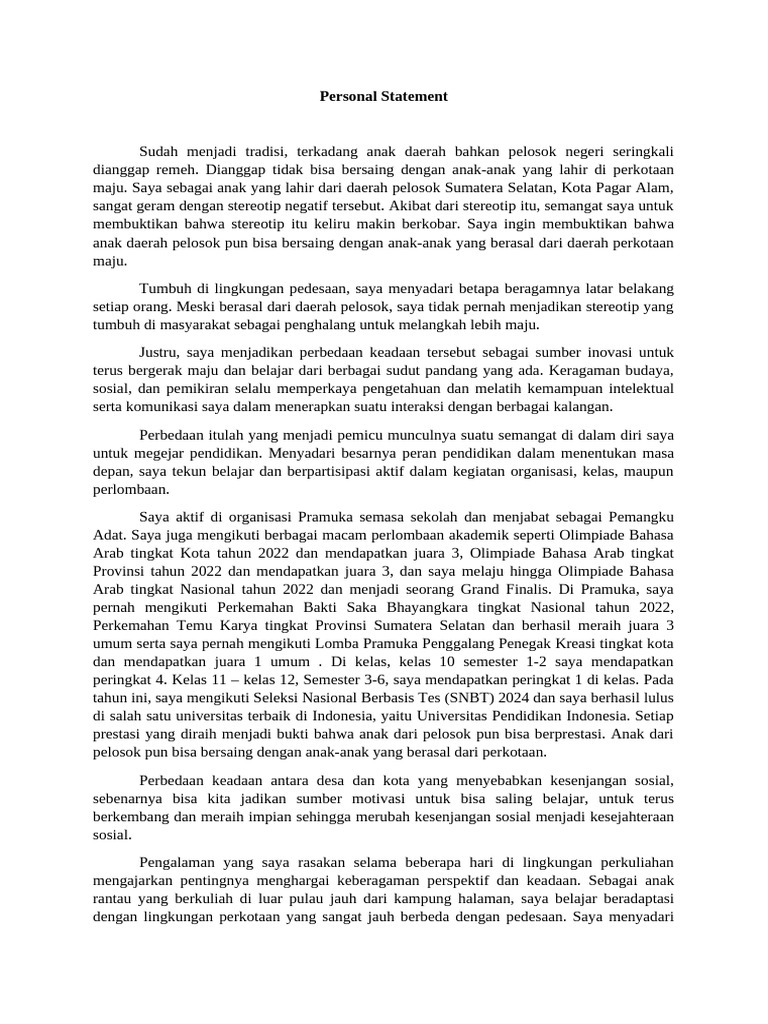 Personal Statement | PDF