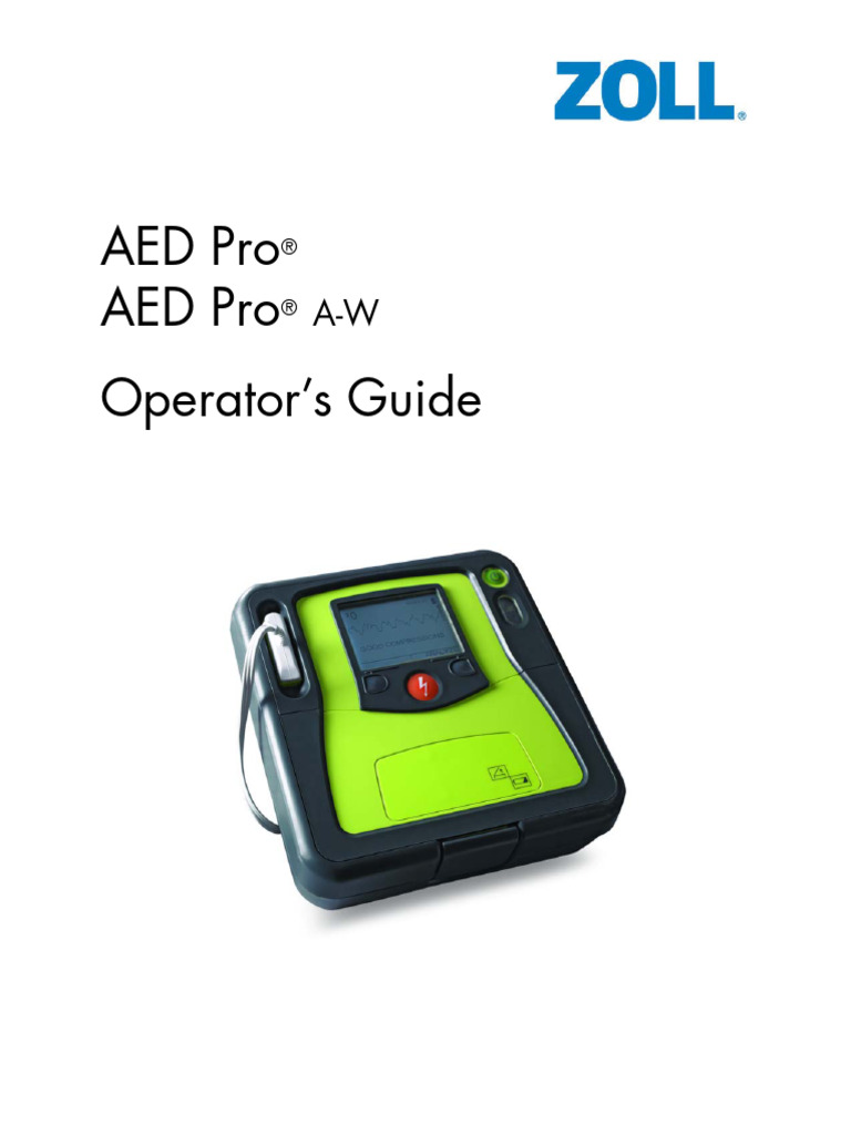ZOLL AED Pro Operators Guide Rev J | PDF | Cardiopulmonary Resuscitation | Cardiology