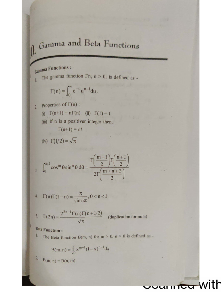Solution Of Gamma And Beta Function B Tech Ii Sem Pdf