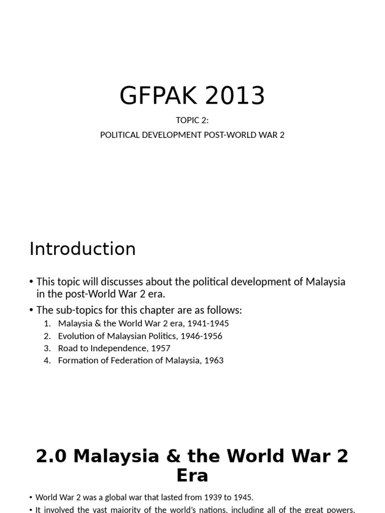 Gfpak 2013 CH 2 Post WW2 | PDF | Malaysia | World War II