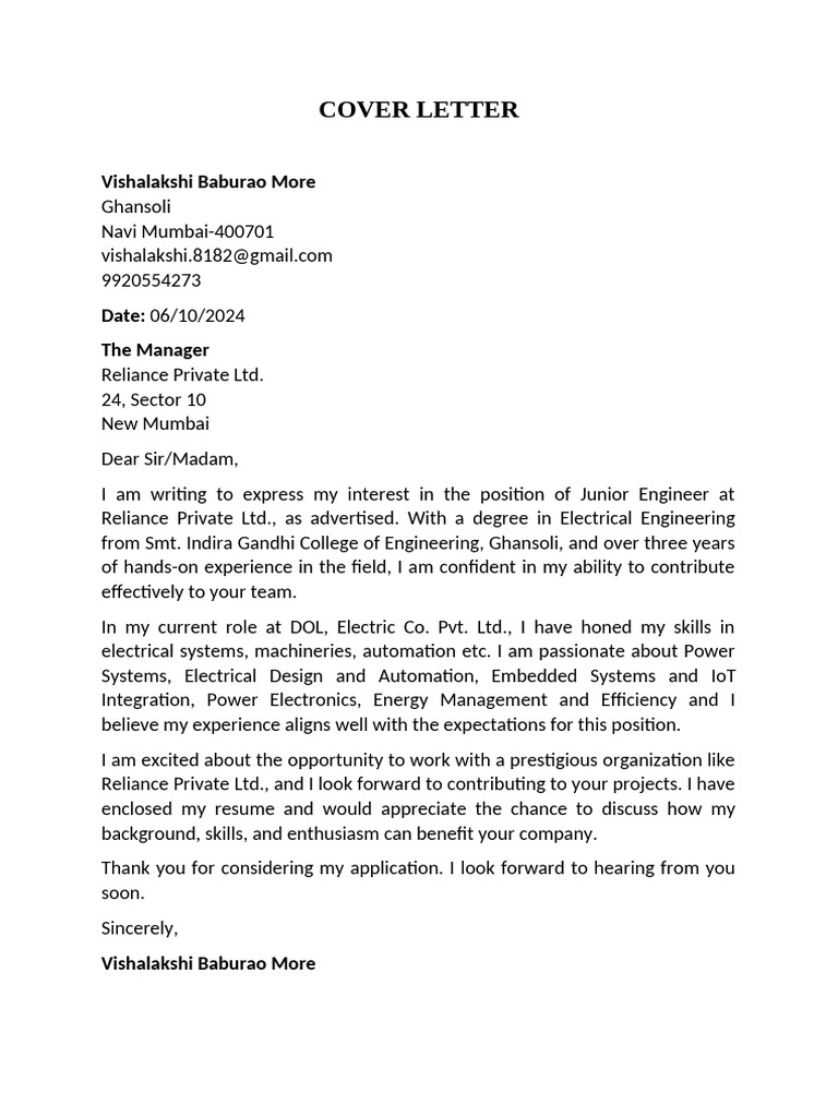 PCE 4 Cover Letter Resume Sop | PDF | Automation