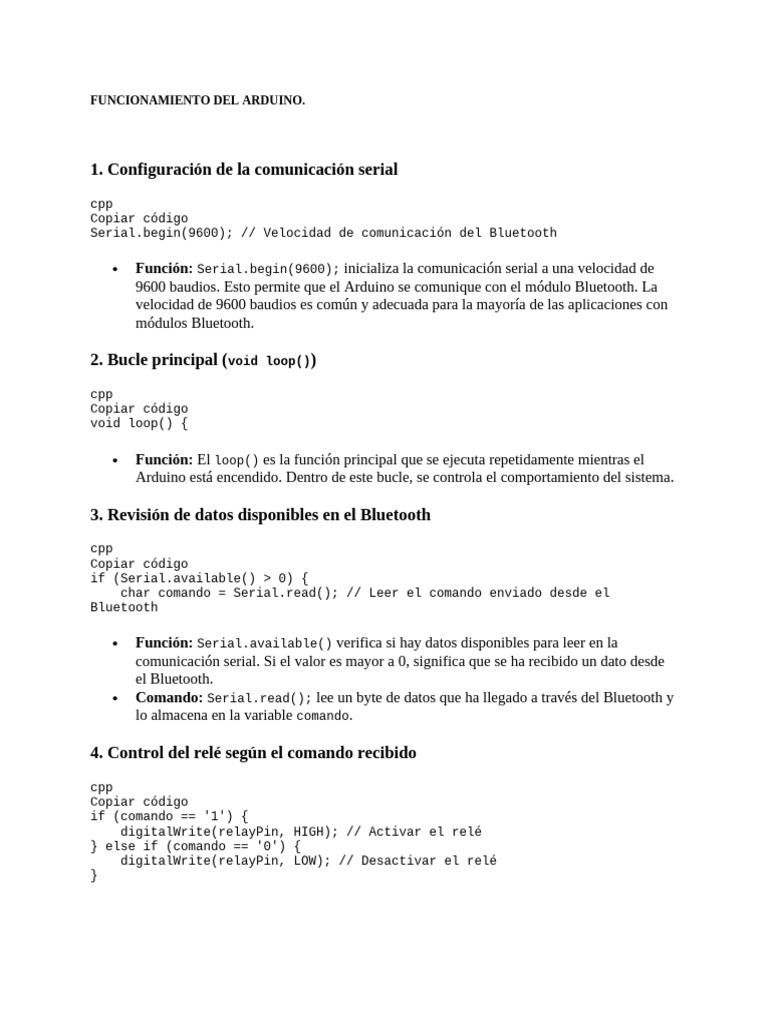 Funcionamiento Del Arduino | PDF | Bluetooth | Almacenamiento de datos de la computadora