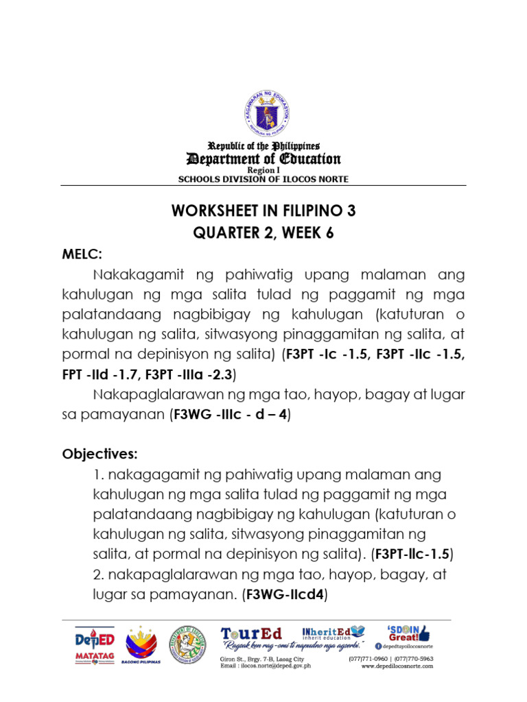 Alds WS Fil3 Q2 W6 | PDF