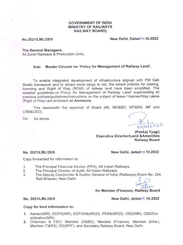 Master Circular On Land Management | PDF