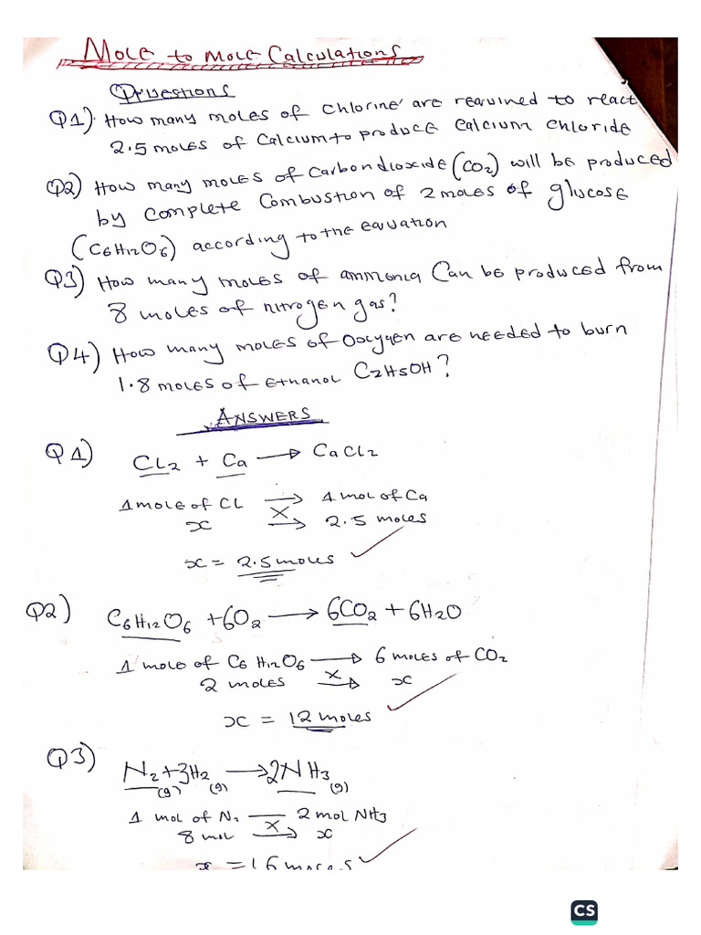 Mole Concept Calculations Volume 1 | PDF