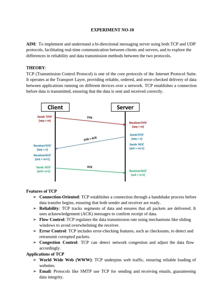 Exp 10 Tcp Udp Pdf Transmission Control Protocol Computer Networking 5544