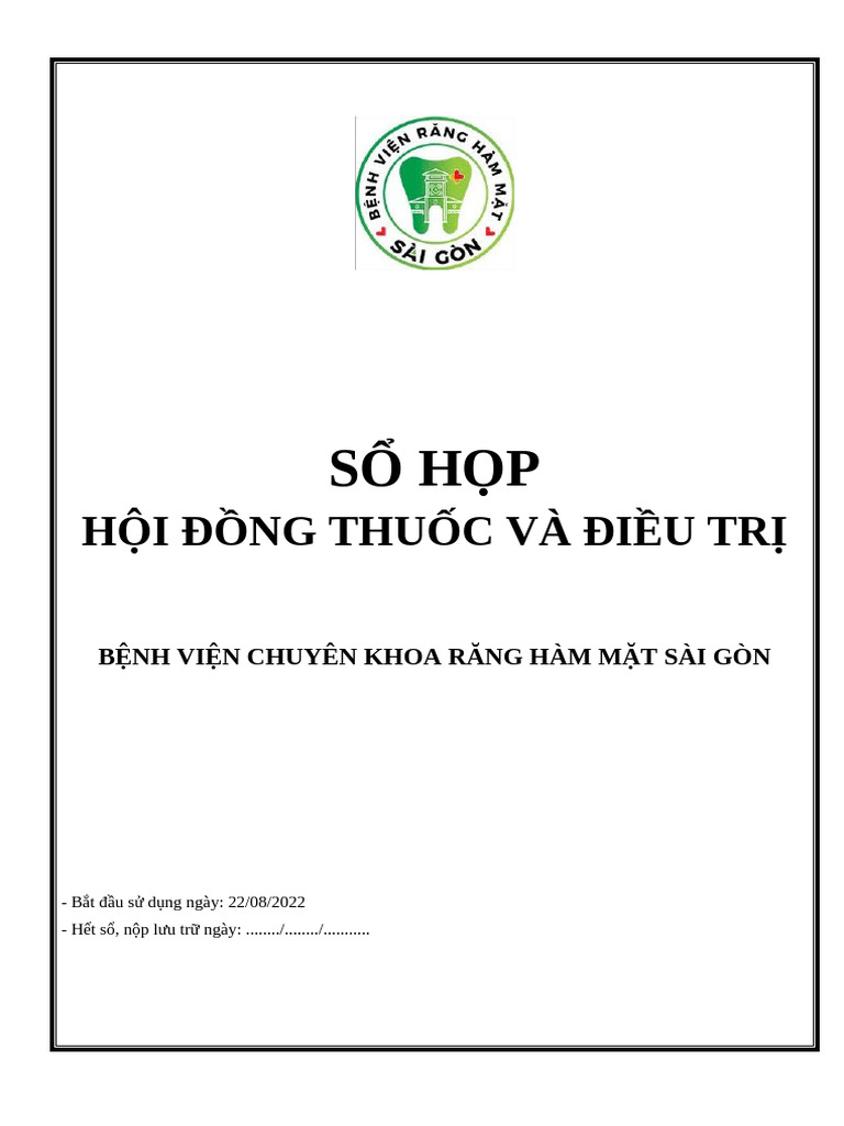 Mau So Hop Hoi Dong Thuoc Va Dieu Tri | PDF