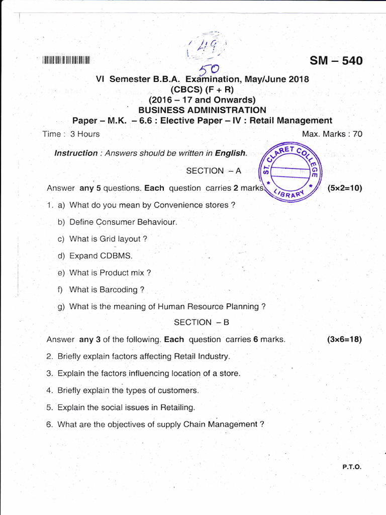 RM 2018 QP | PDF | Retail | Private Sector