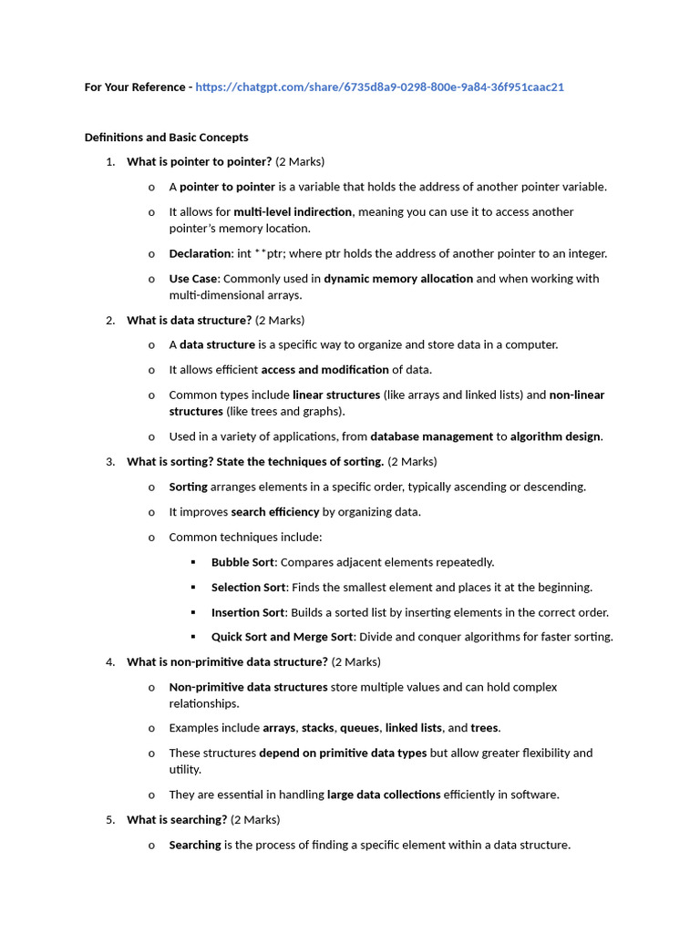 Solutions For Repeated Questions | PDF | Pointer (Computer Programming) | Vertex (Graph Theory)