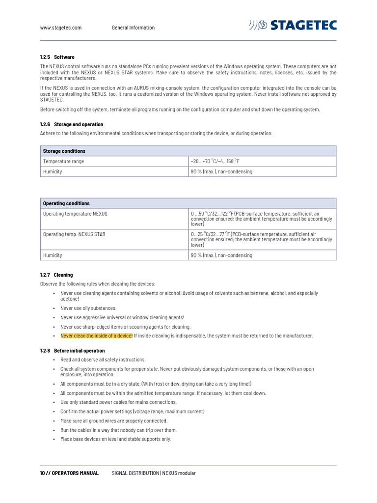 Cleaning - Nexus Base Device Manual | PDF