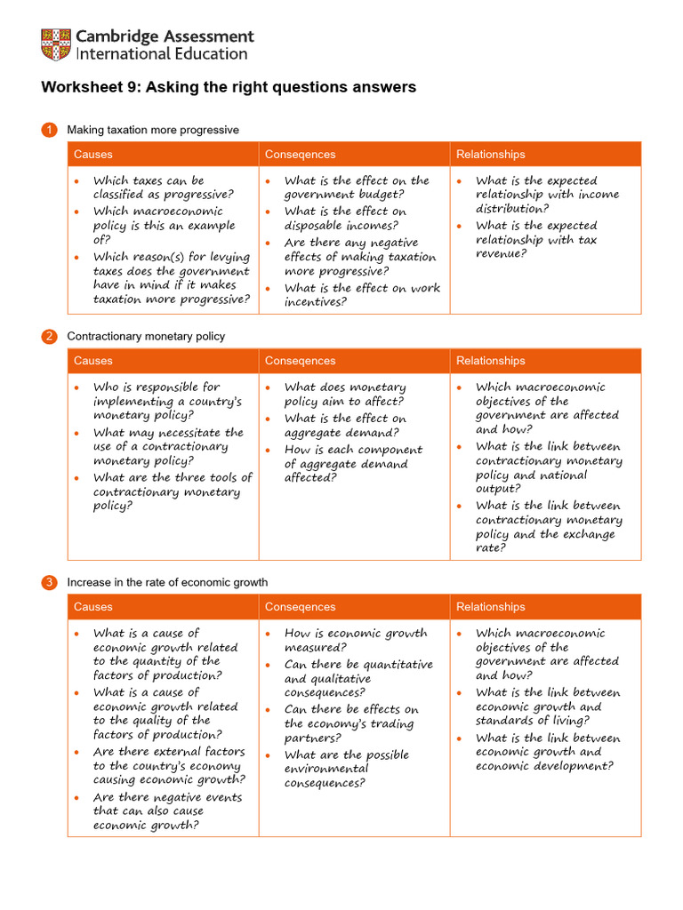 AO2 Worksheet 9 Asking The Right Questions Answers | PDF ...
