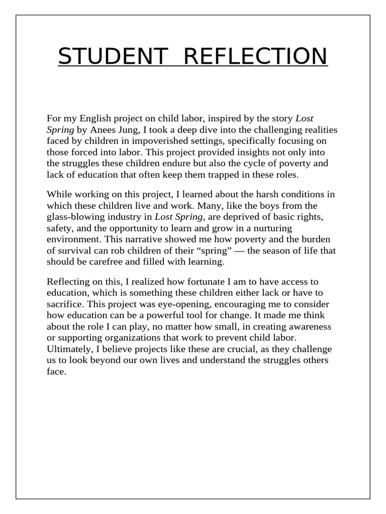 Student Reflection | PDF | Wellness