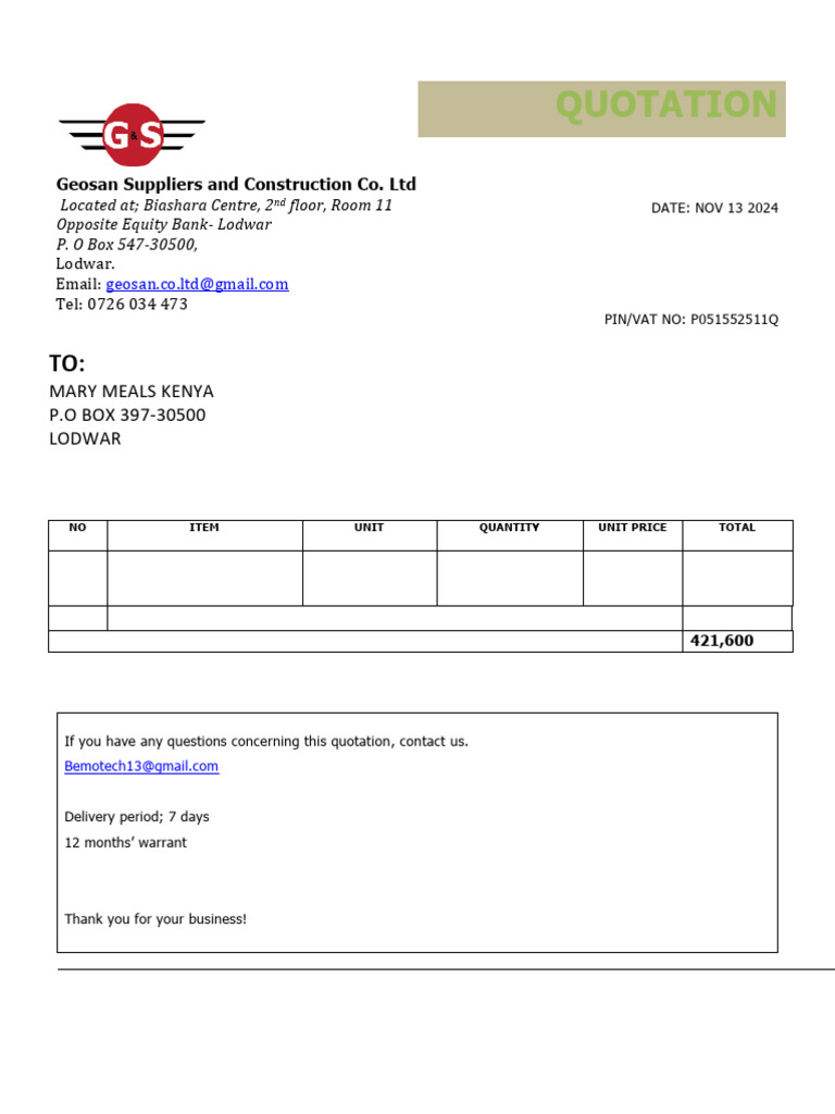 Quotation FINAL-1 | PDF