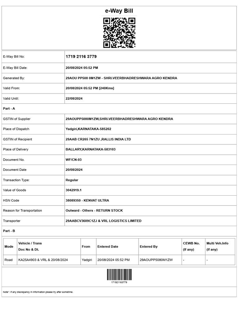 E-Way Bill System | PDF