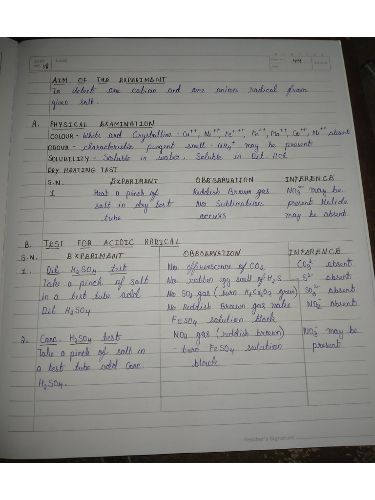 Chemistry Experiment - 18 | PDF