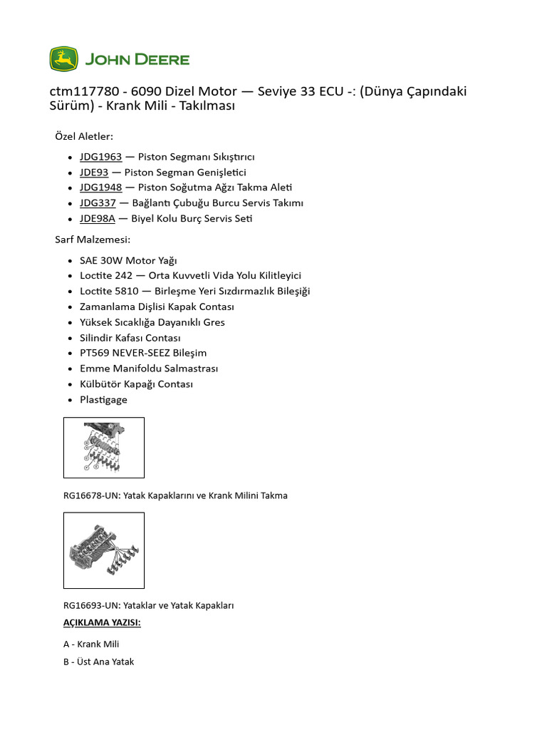 John Deree HW 6090krank Mili - İnceleme - ctm117780 - Service ADVISOR ...