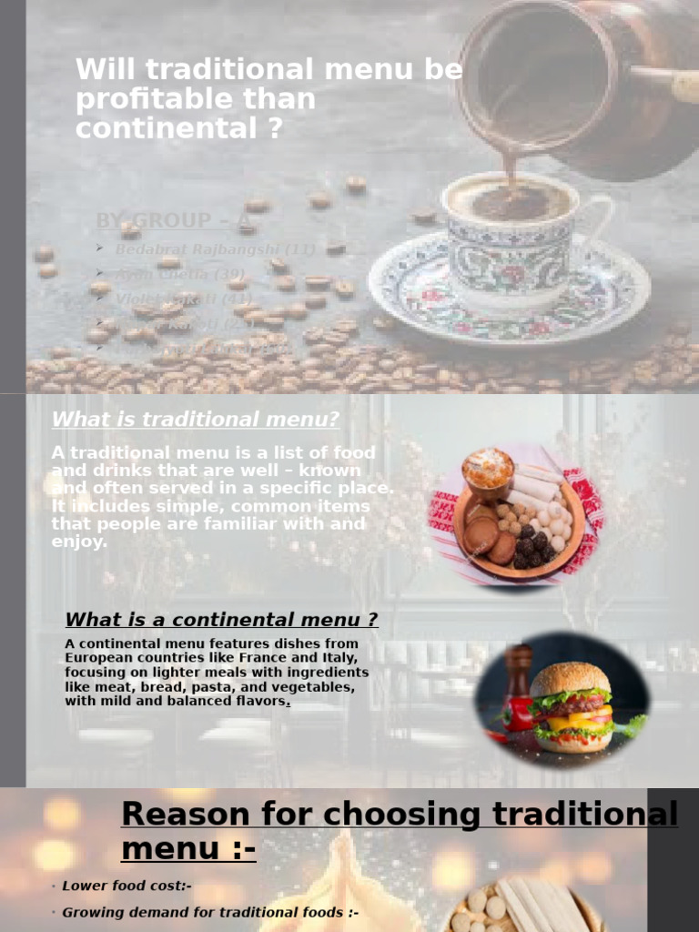 Profitability of Traditional Menus | PDF | Menu | Restaurants