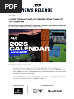 2025 Atp Tour Calendar 22 March 1 | PDF | Tennis Tournaments | Grand ...