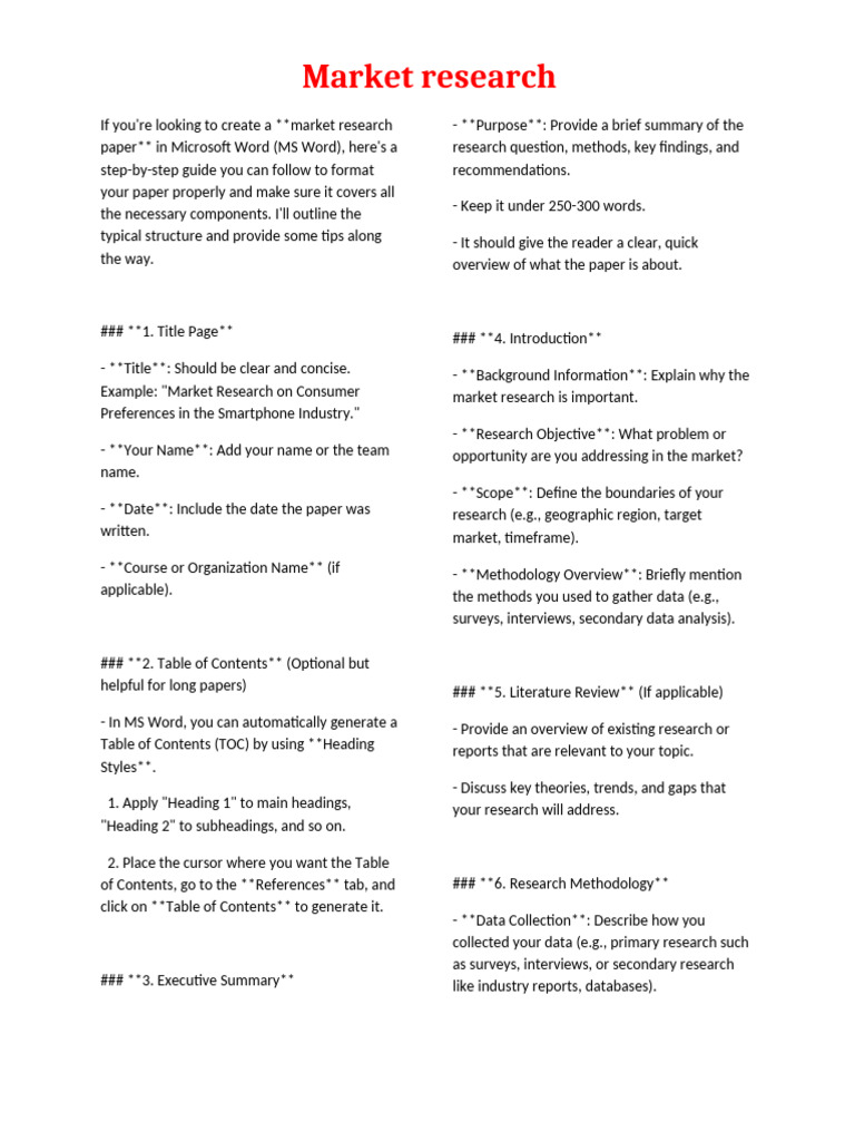 Market Research 1 Pdf Sampling Statistics Marketing Research