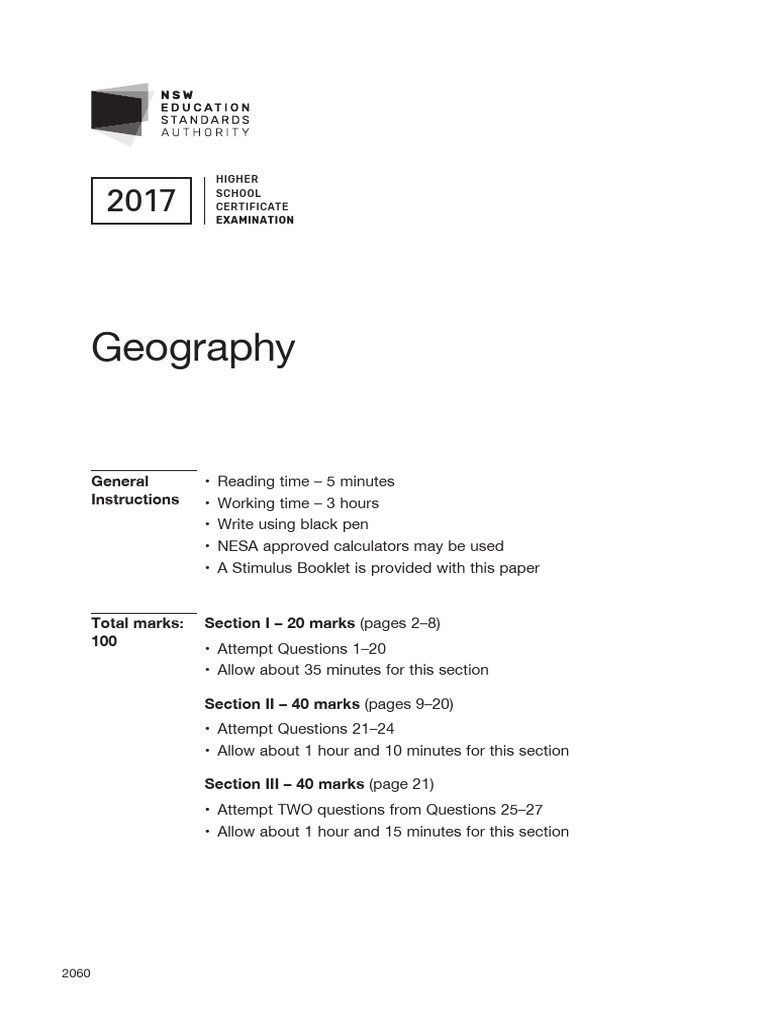 2017-hsc-geography | PDF | Earth Sciences