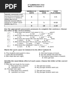 Grade 4 Summative Test Weeks 7-8 | PDF