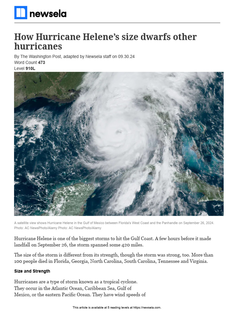 Hurricane Helene Biggest Storm 2001048891 Article Only | PDF | Tropical ...