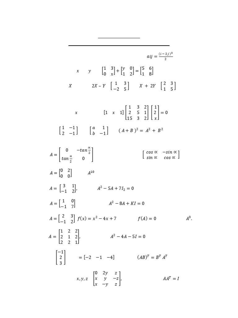 Matrices & Determinants Assignment (3.5.2022) | PDF | Matrix (Mathematics) | Abstract Algebra