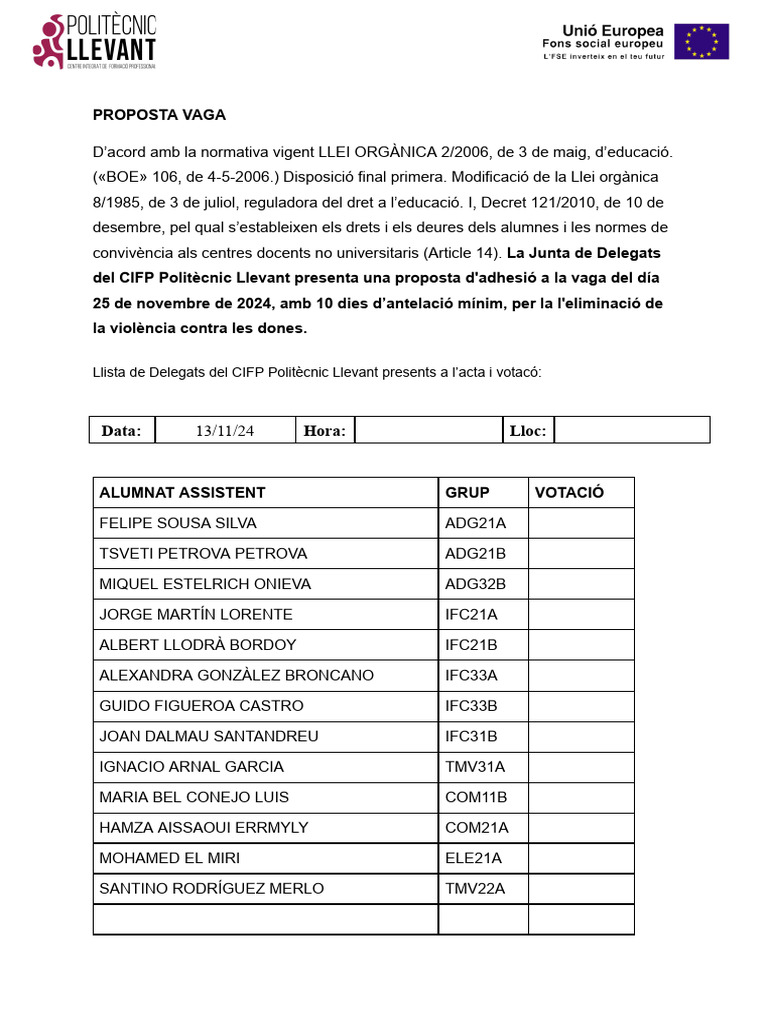Proposta Vaga 25N | PDF
