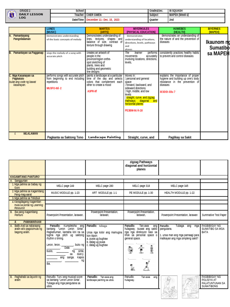 Q2 DLL Mapeh3 Week-6 | PDF