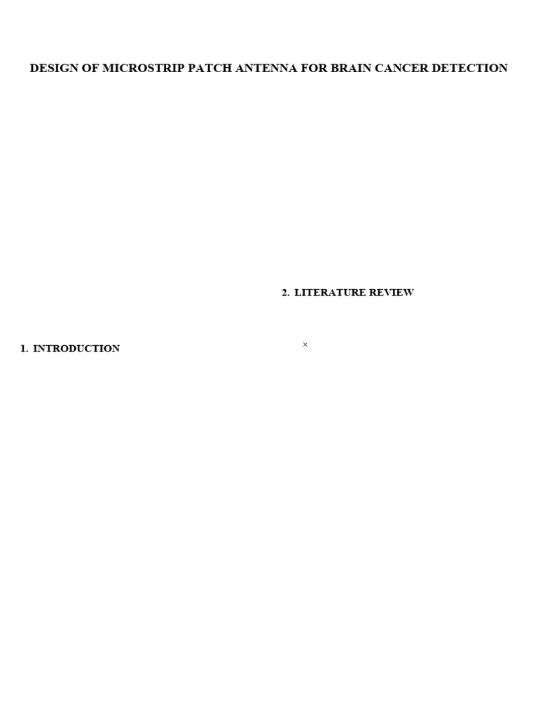 Microstrip Antenna for Brain Cancer Detection | PDF | Brain Tumor ...
