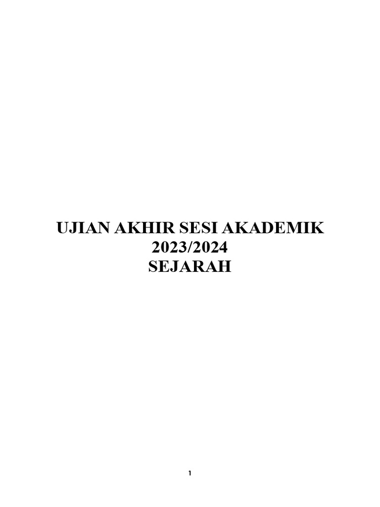 Sejarah - (UASA) F2 - Sejarah - 2024 | PDF