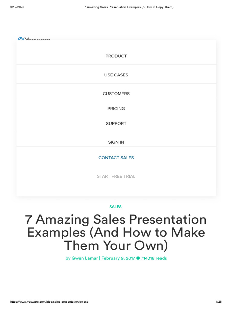 7 Amazing Sales Presentation Examples (& How To Copy Them) | PDF