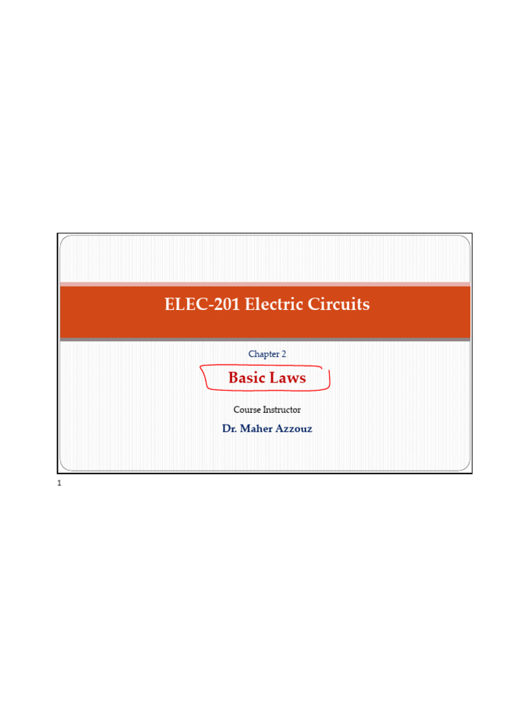 CH2 Basic Laws ELEC210 Notes | PDF | Electrical Resistance And ... CH2 Basic Laws ELEC210 Notes | PDF | Electrical Resistance And ...