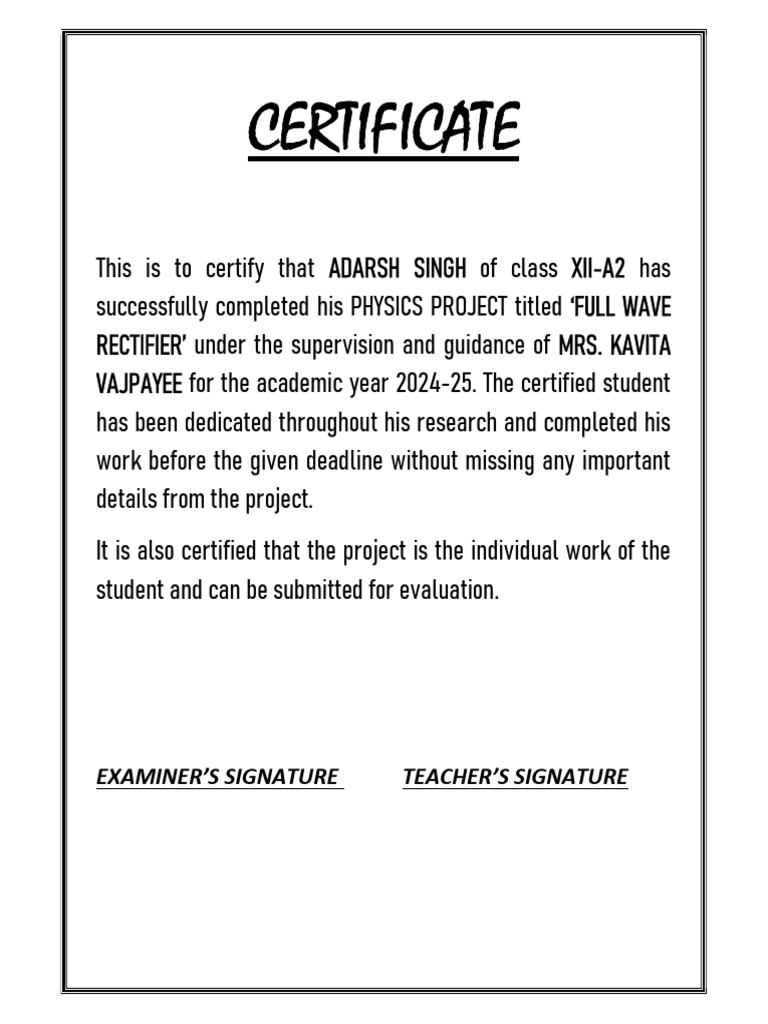 Full Wave Rectifier Project | PDF | Rectifier | Direct Current