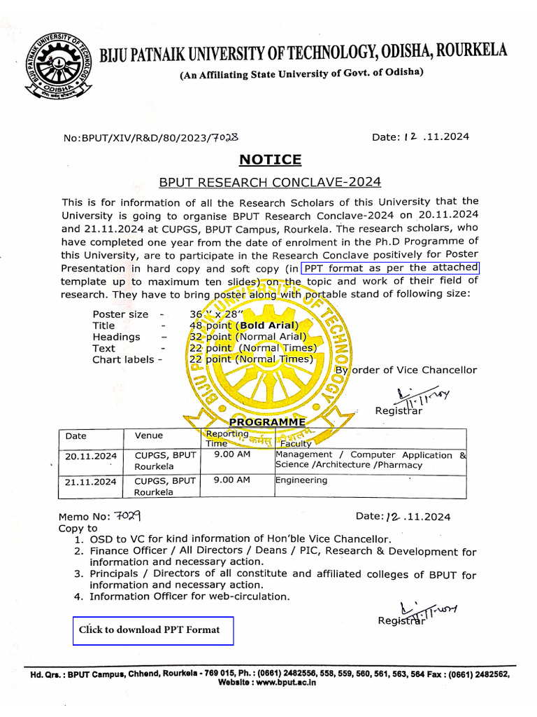 BPUT Research Conclave 2025 Overview | PDF
