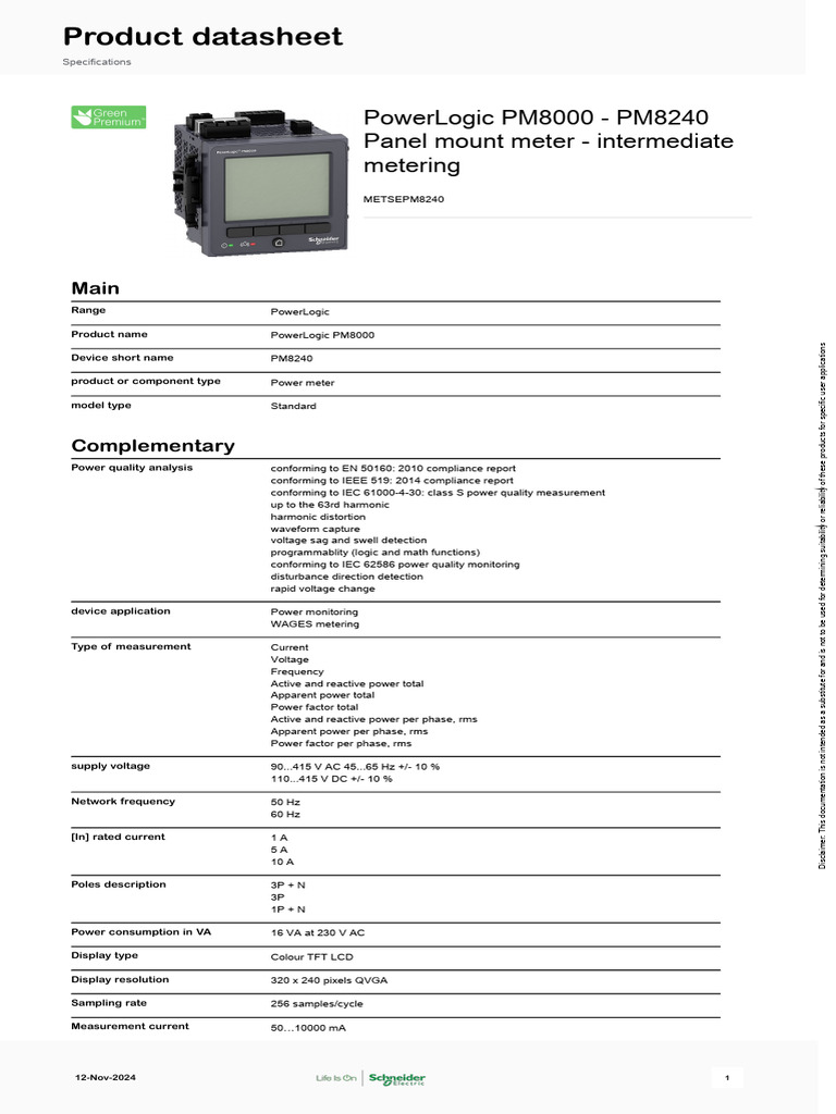 Schneider Electric - PowerLogic-PM8000-Power-Quality-Meters ...