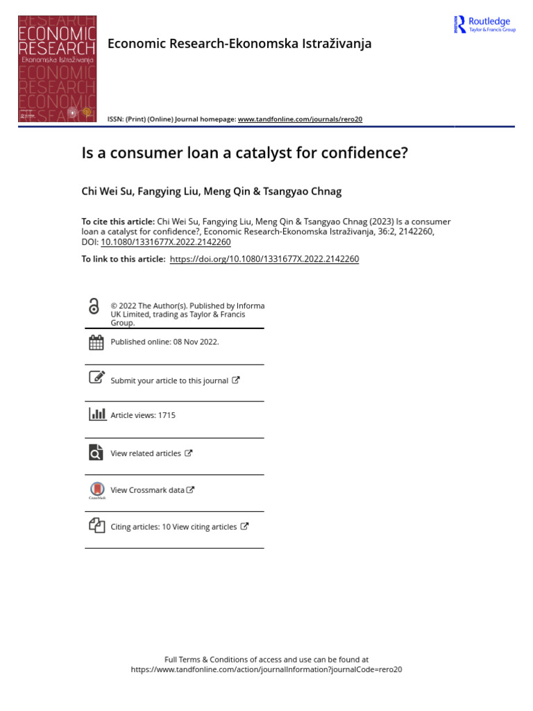 Is A Consumer Loan A Catalyst For Confidence | PDF | Consumption ...
