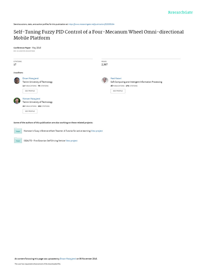 2-Self-Tuning Fuzzy PID Control of A Four-Mecanum Wheel Omni ...