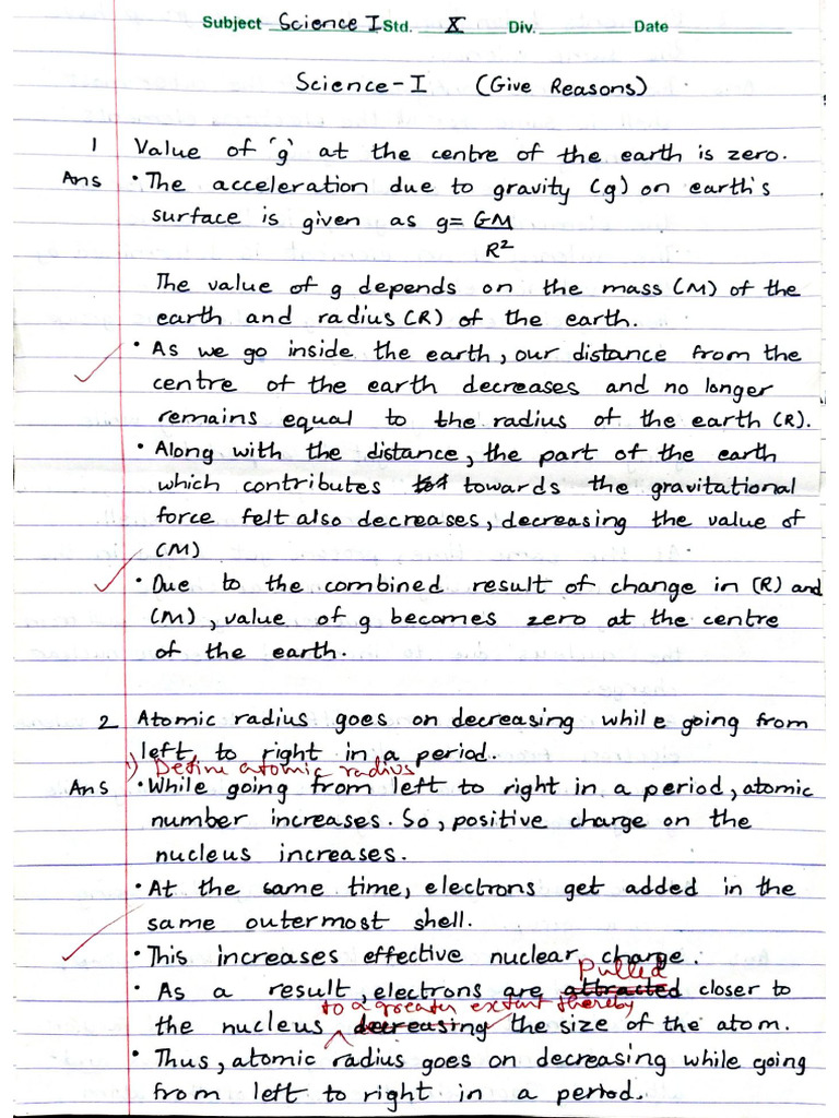 STD 10 Science 1 Give Reasons | PDF