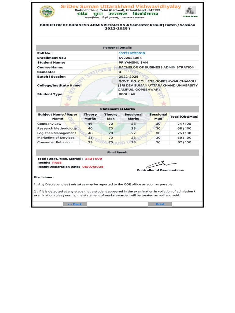 Student Online Result | PDF | Business