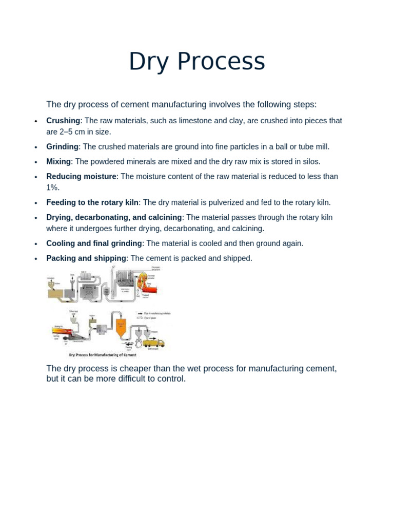 Wet vs Dry Cement Manufacturing Process | PDF