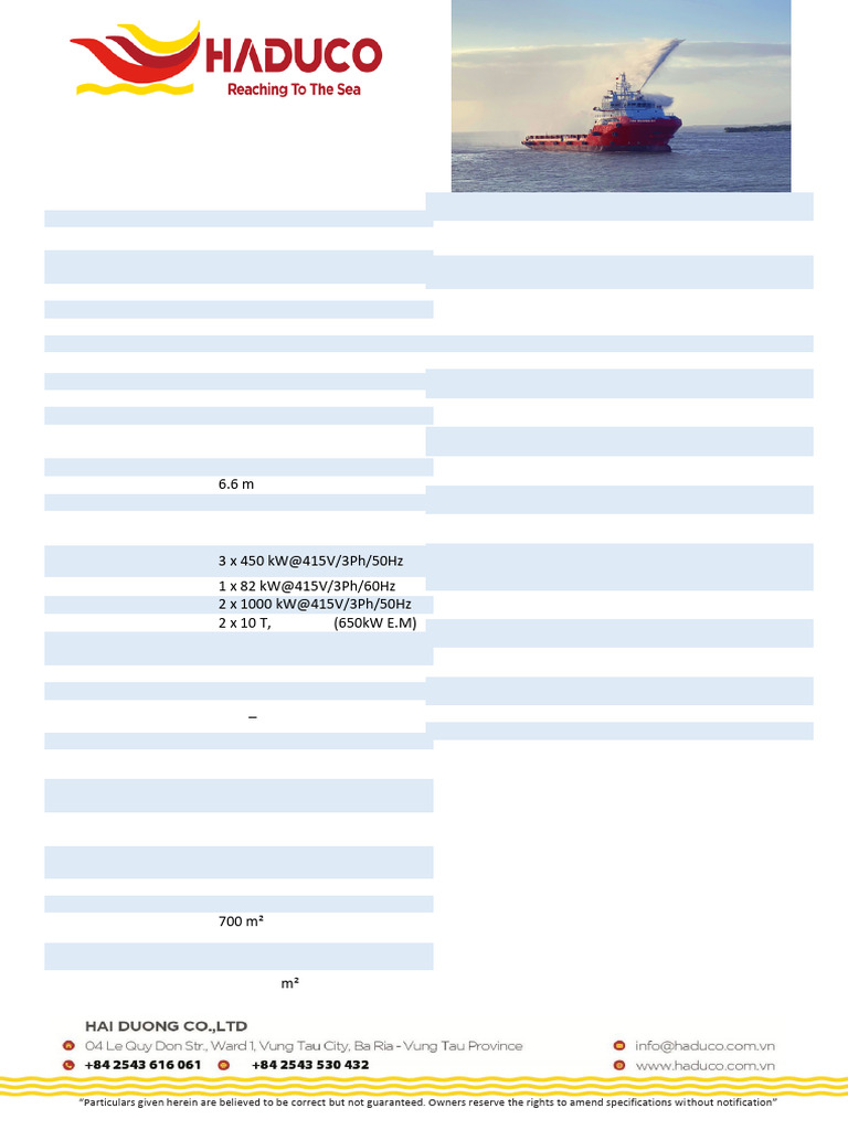Armada Tuah 305 - Ship Specification | PDF | Ships | Shipping