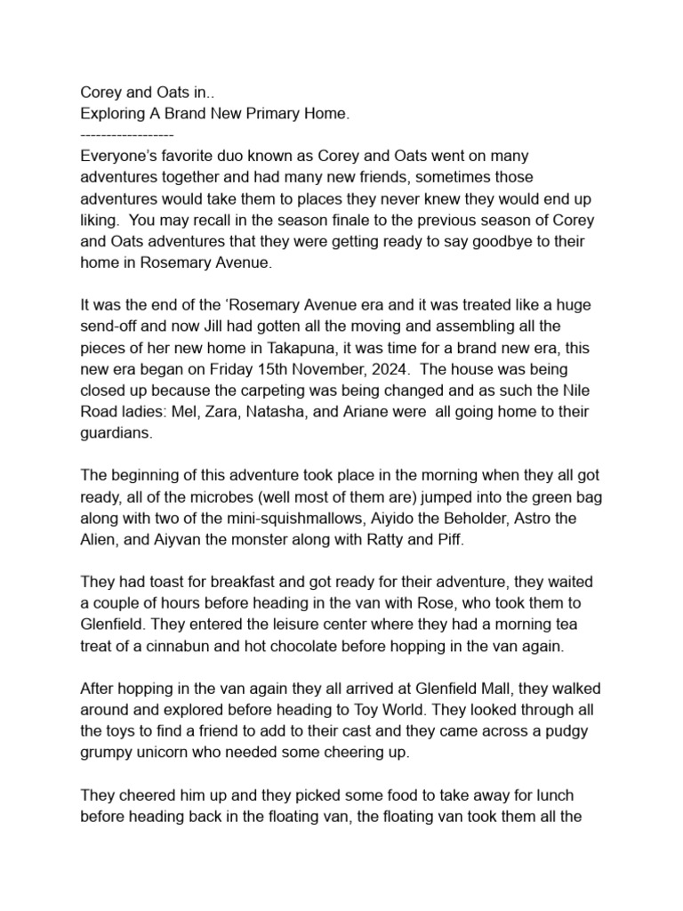 Corey and Oats In | PDF