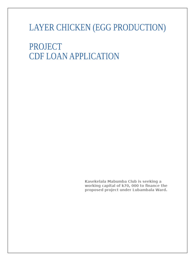 Kasekela Mabumba Layer Project | PDF | Poultry | Poultry Farming