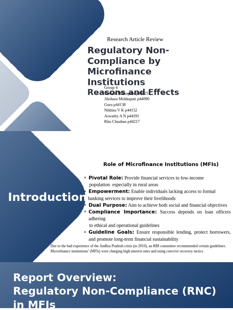 Regulatory Non-Compliance in Microfinance | PDF | Microfinance | Loans