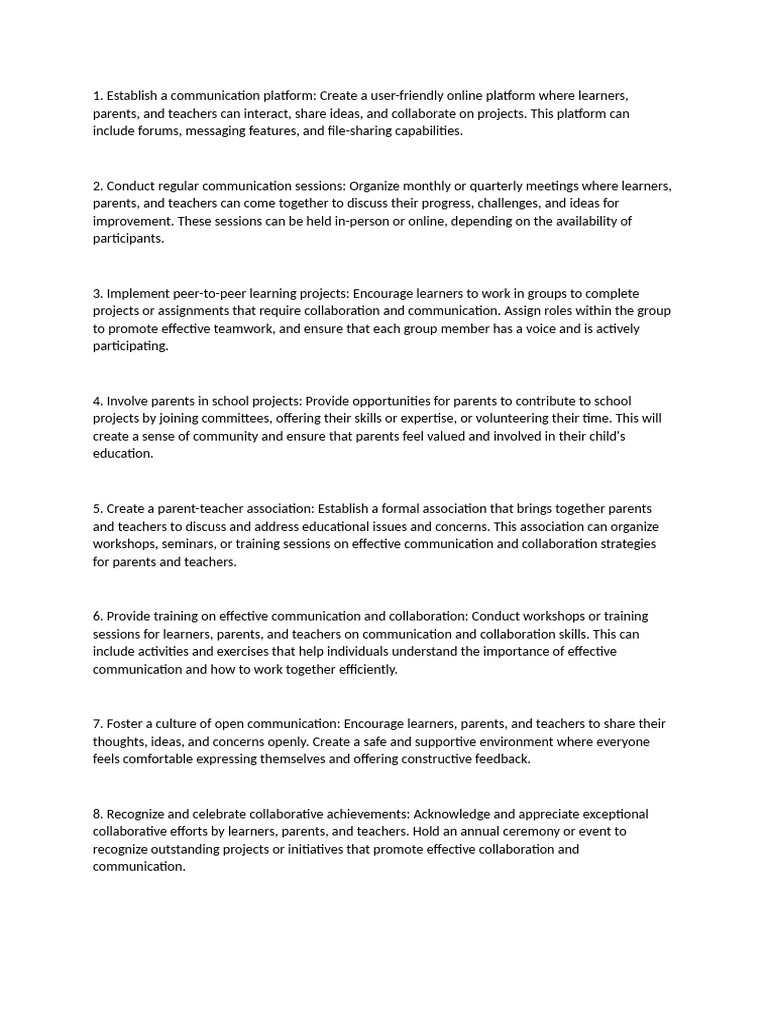 Collaboration and Communication Action Plan | PDF | Collaboration ...