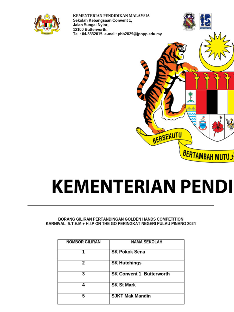 Borang Giliran Golden Hands Competition | PDF