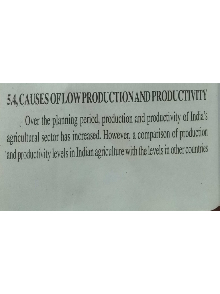 Causes of Low Agriculture Production | PDF