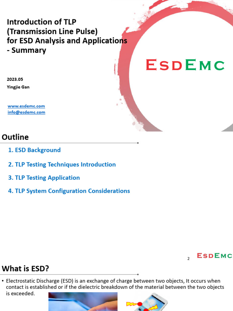 ESDEMC - TS015 - Introduction of TLP For ESD Analysis and Applications | PDF | Electrostatic ...